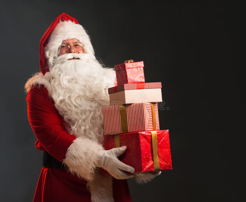 Santa Claus Holding Presents Stock Photo - Image of year, present ...