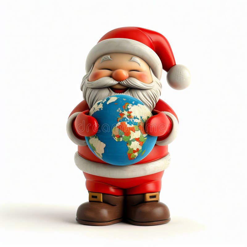 Santa Claus Holding the World Globe Stock Photo - Image of globe, catch ...