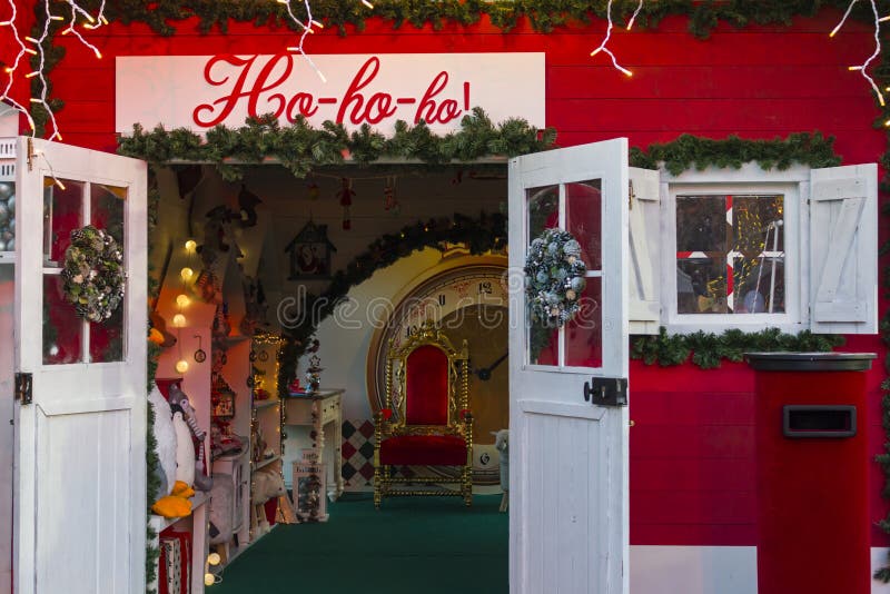 Santa claus home exterior stock image. Image of house - 133703037