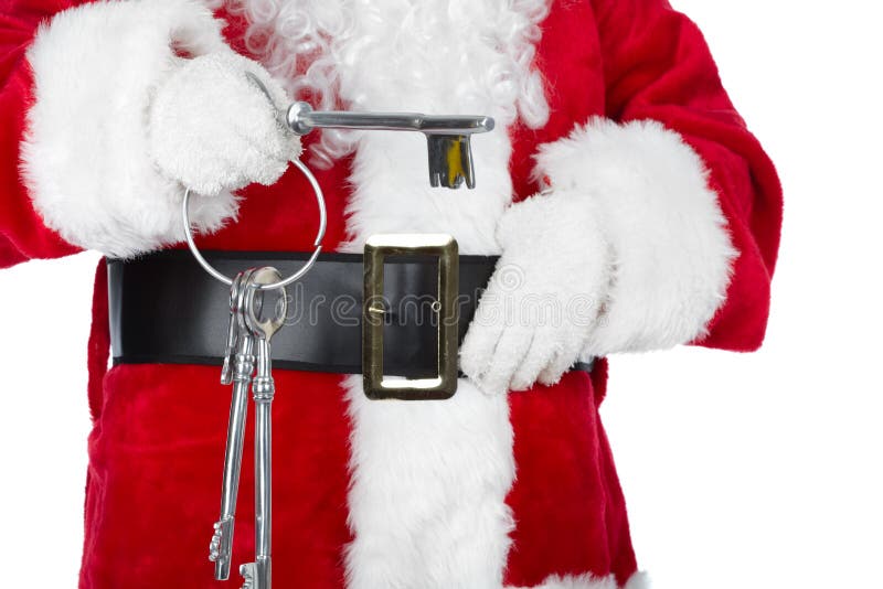 Santa Claus with home key stock image. Image of beard - 47571169