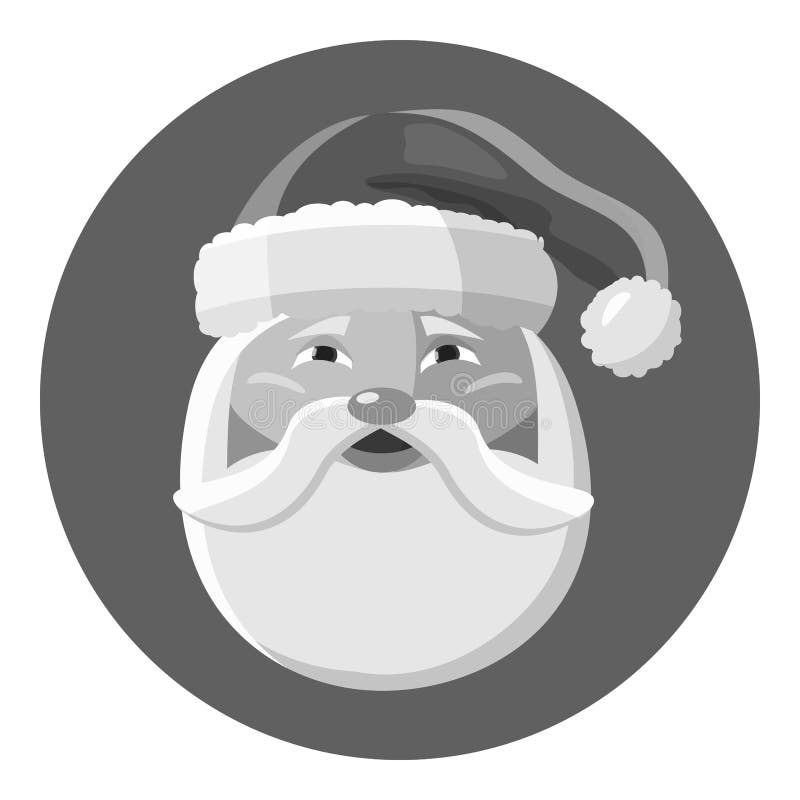Santa Claus Icon, Gray Monochrome Style Stock Vector - Illustration of ...