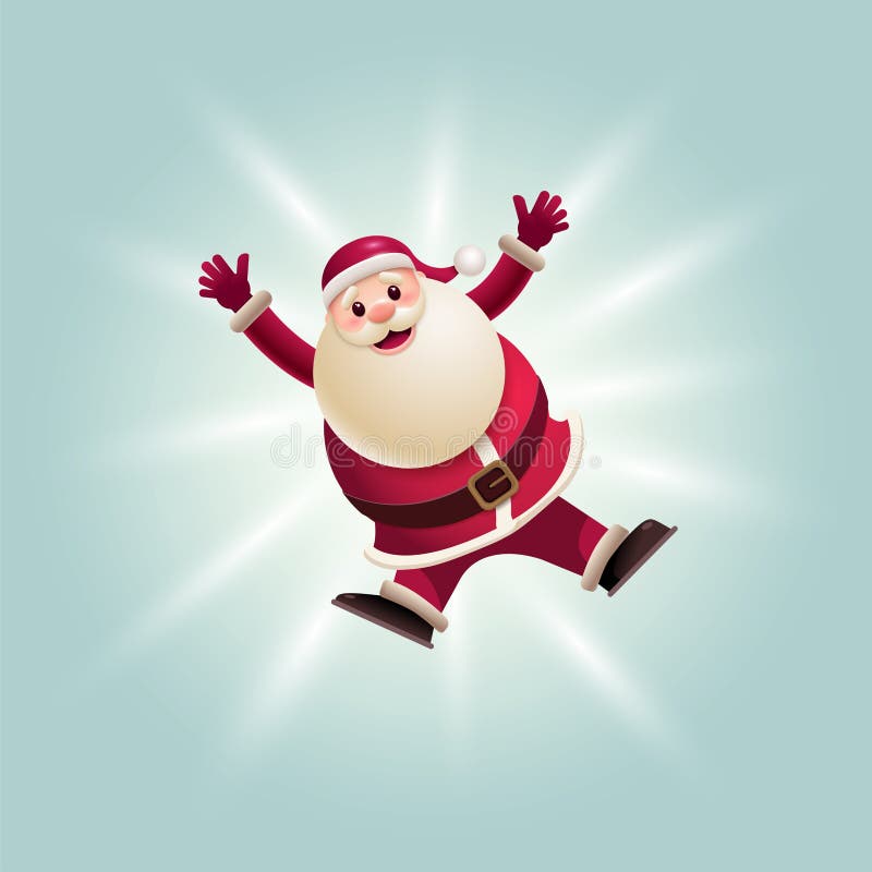 Cartoon Santa Claus Jumping Joy Stock Illustrations – 285 Cartoon Santa ...