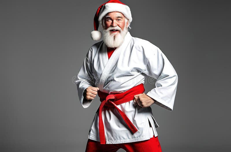Santa Claus in a Karate Suit at 8-10-2024 Stock Illustration ...