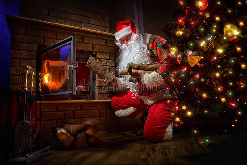 Santa Claus stock image. Image of christmas, home, dark - 36156687