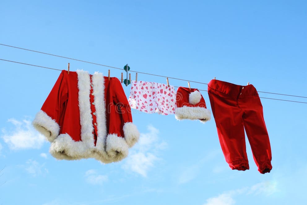 Santa claus laundry stock photo. Image of accessories - 3667544