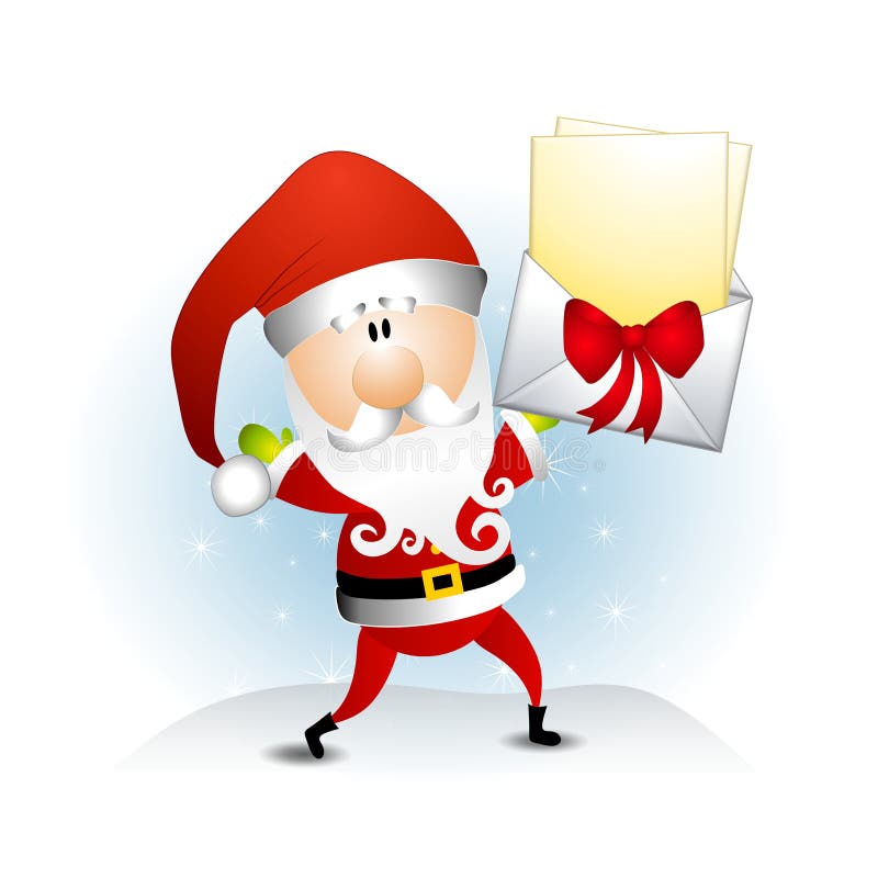 Happy Santa Claus Postman with Christmas Letters Stock Vector - Illustration of glad, mail: 11857080