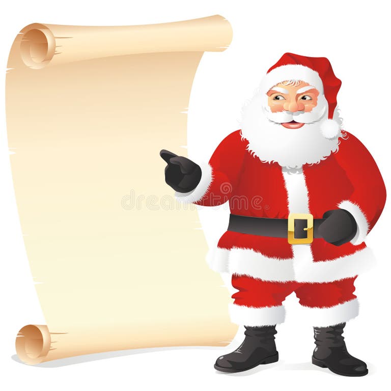 Santa Claus with list stock vector. Illustration of person - 7425979