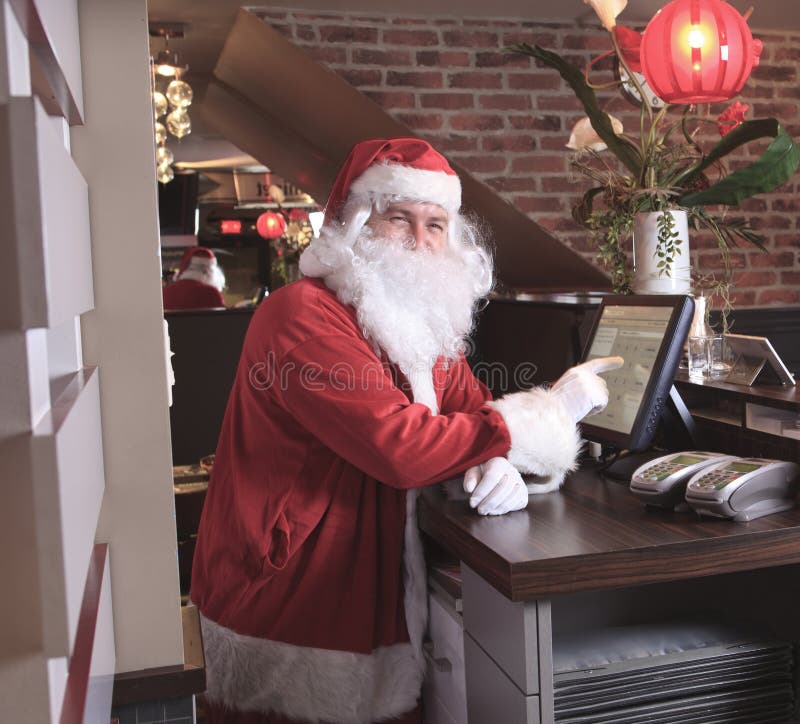 Santa Claus Sleep at the Bar. Too Drunk Stock Photo - Image of looking ...