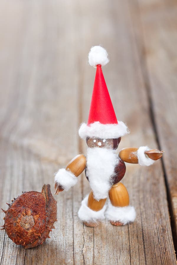 Santa Claus Made of Chestnuts,acorns and Beechnuts Stock Image - Image ...