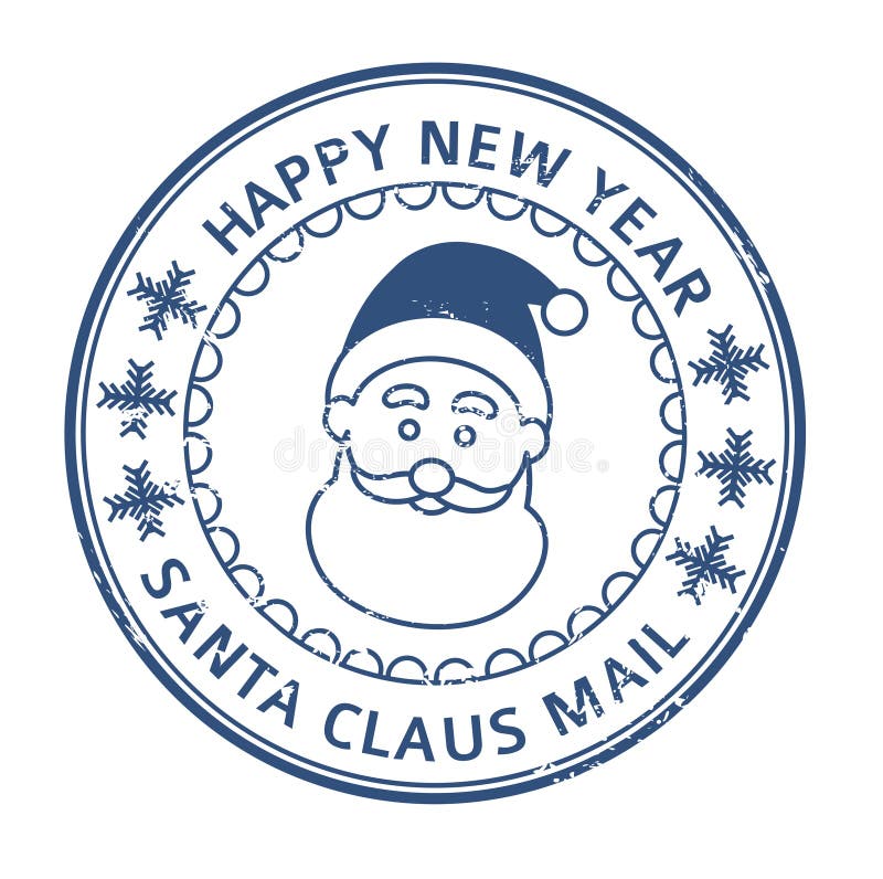 Santa Claus Mail Stamp Vector Stock Illustration - Illustration of ...