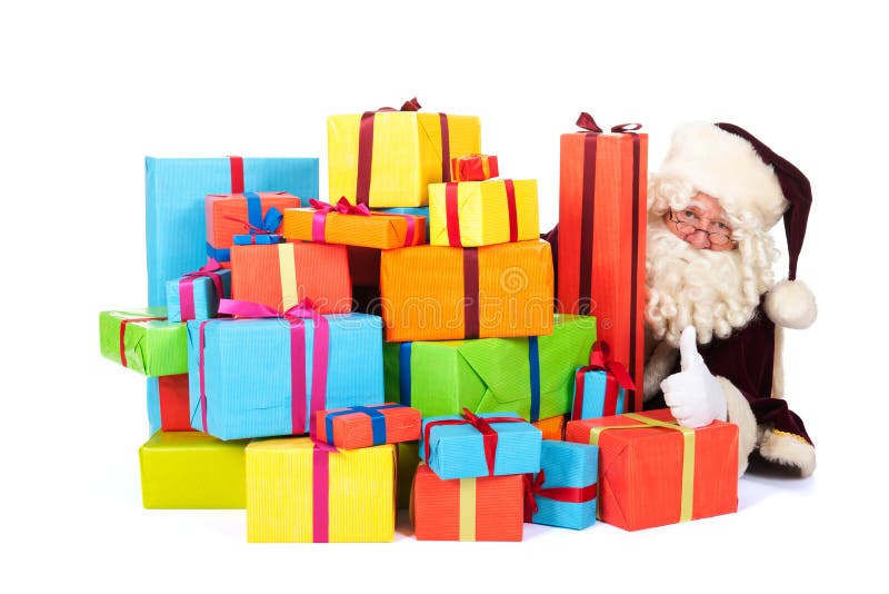 Santa Claus with Many Presents Stock Image - Image of lenght, elderly ...