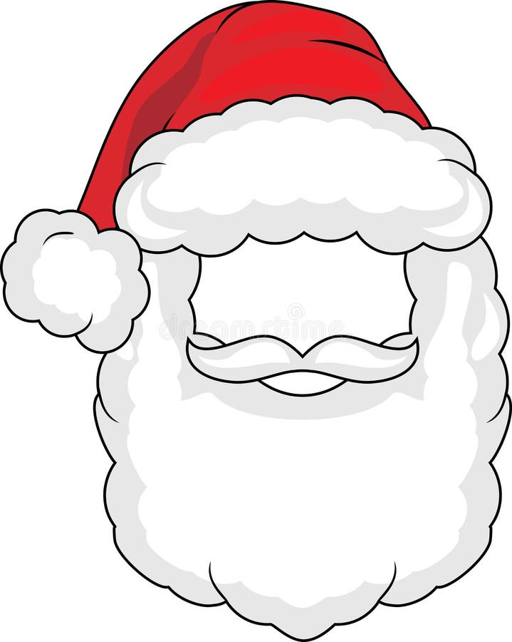 Santa Claus Mask Isolated on White Stock Vector - Illustration of ...