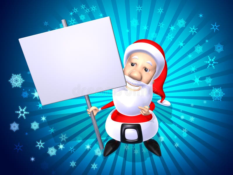 Santa Claus with a message stock illustration. Illustration of cute ...