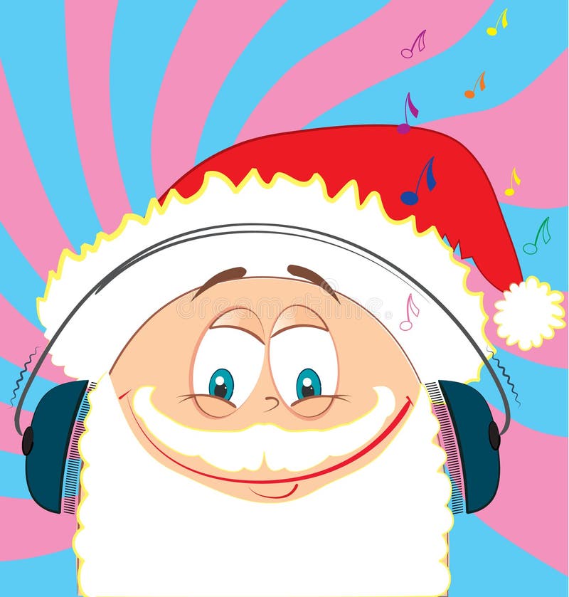 Santa Claus and music fun stock illustration. Illustration of winter ...