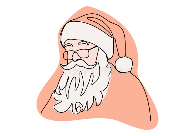 Santa Claus One Line Drawing Vector Illustration. Stock Vector ...