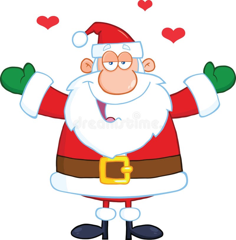 Santa Claus with Open Arms Wanting a Hug Stock Vector - Illustration of ...