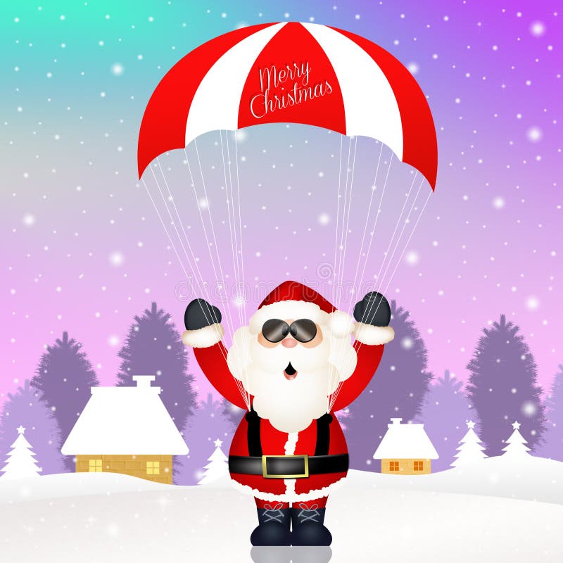 Santa Claus Parachute Stock Illustrations – 250 Santa Claus Parachute ...