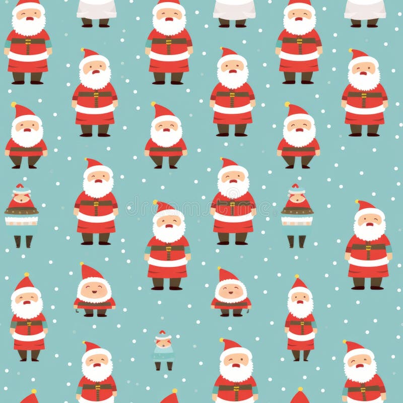 Santa Claus Pattern - Side and Front View of Santa Claus - Christmas ...