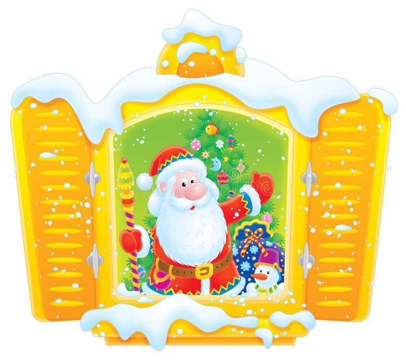 Santa Window Stock Illustrations – 11,034 Santa Window Stock ...