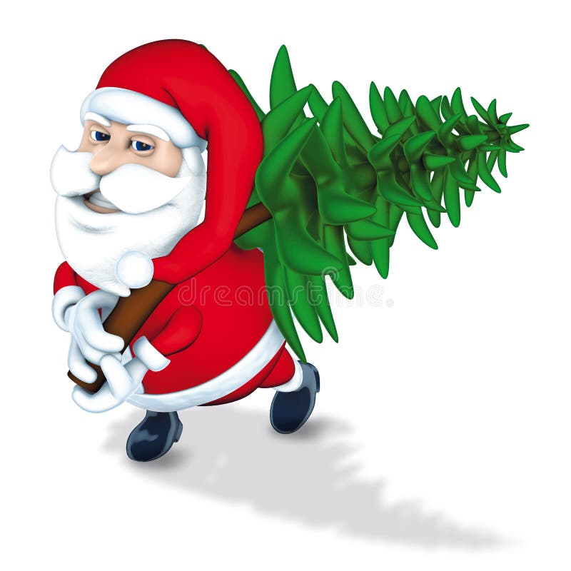 Santa Claus and pine stock illustration. Illustration of seasonal ...