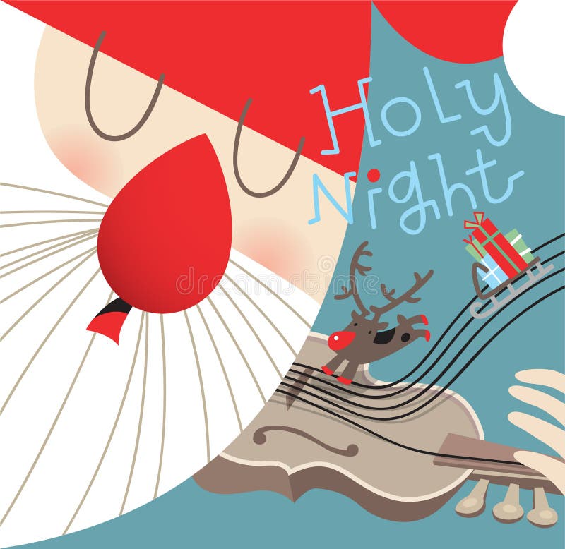 Santa Claus Playing the Violin Stock Vector - Illustration of winter ...