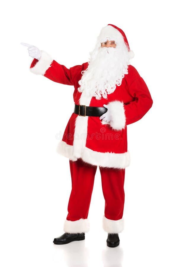 Santa Claus in Pointing Gesture Stock Image - Image of isolation ...