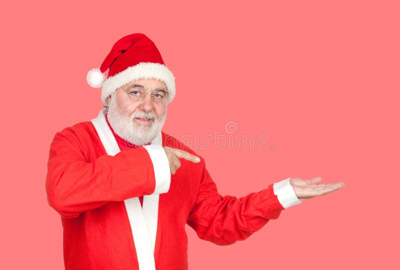 Santa Claus Pointing Something His Finger Stock Photos - Free & Royalty ...