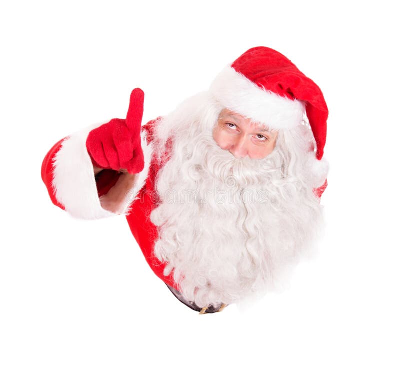 Santa Claus pointing up stock photo. Image of senior - 62076878
