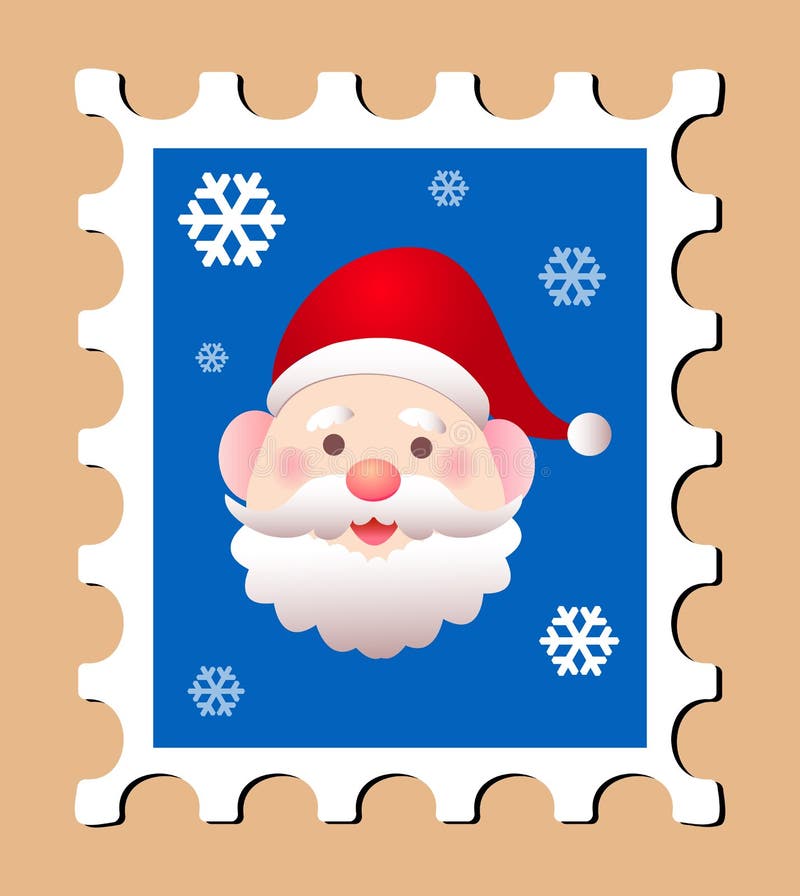 Santa Claus Postage Stamp (Vector) Stock Vector - Illustration of ...