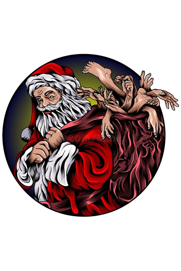 Santa Claus Psycho Vector Illustration Stock Vector - Illustration of ...