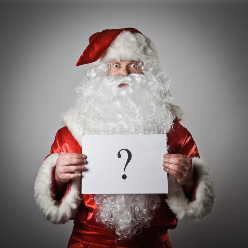 Santa Claus and Question-mark Stock Image - Image of obscurity, claus ...