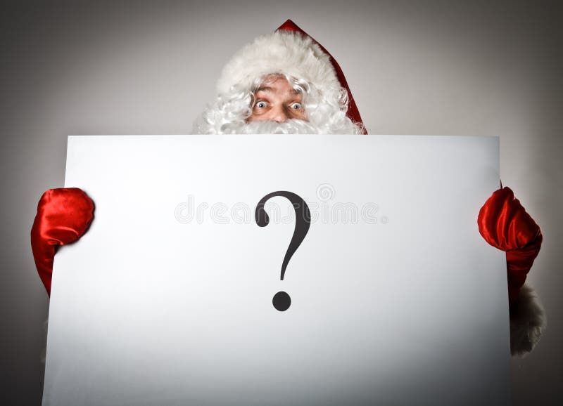 Santa Claus and Question-mark Stock Image - Image of business, senior ...