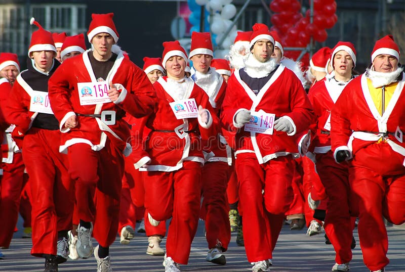 Santa Claus race-1 editorial photo. Image of claus, holiday - 7571951