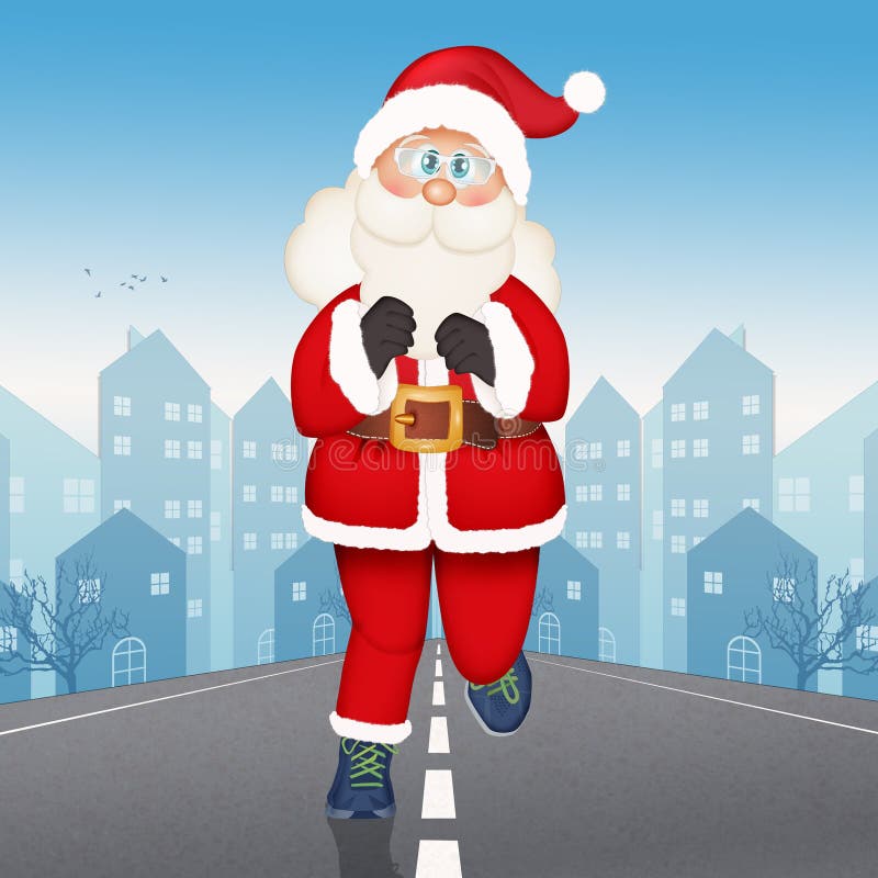 Santa Claus race stock illustration. Illustration of holidays - 164414842