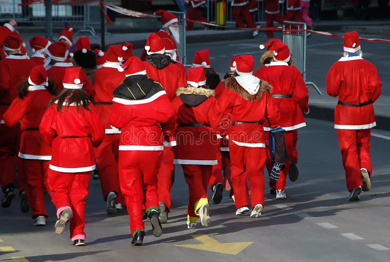 Santa Claus race-3 editorial stock photo. Image of christmas - 7572058