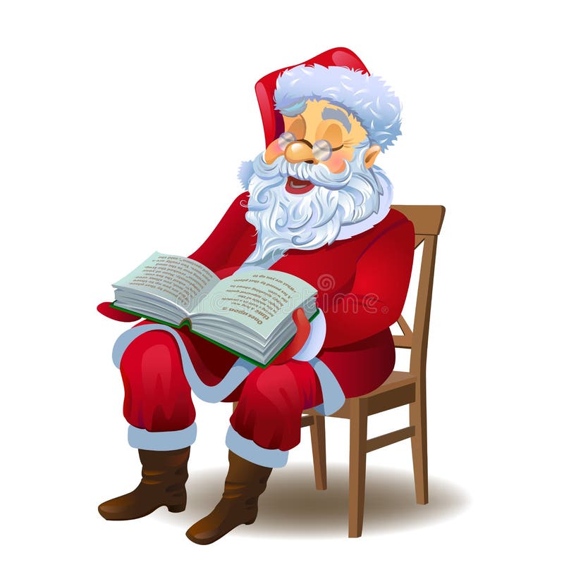 Santa Claus Reading Book Stock Illustrations – 218 Santa Claus Reading ...
