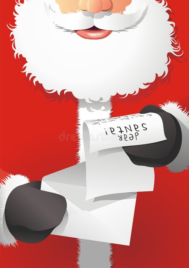 Santa Claus Reading the Letter Stock Vector - Illustration of person ...