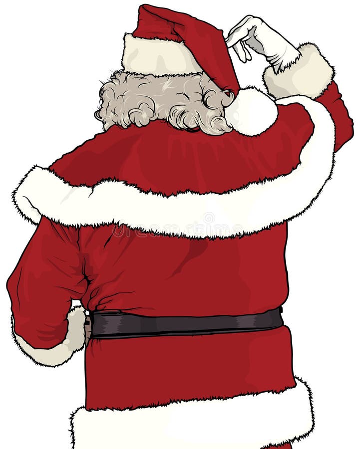 Rear View Santa Claus stock vector. Illustration of asian - 34351510