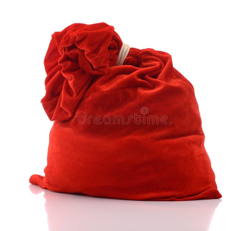 Santa Claus Red Bag Full, on White Background Stock Image - Image of ...