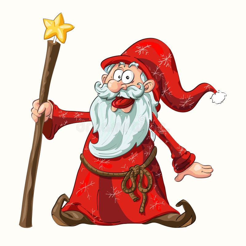 Wizard Cartoon with Blue and Stars Clothes Character Design Mascot ...