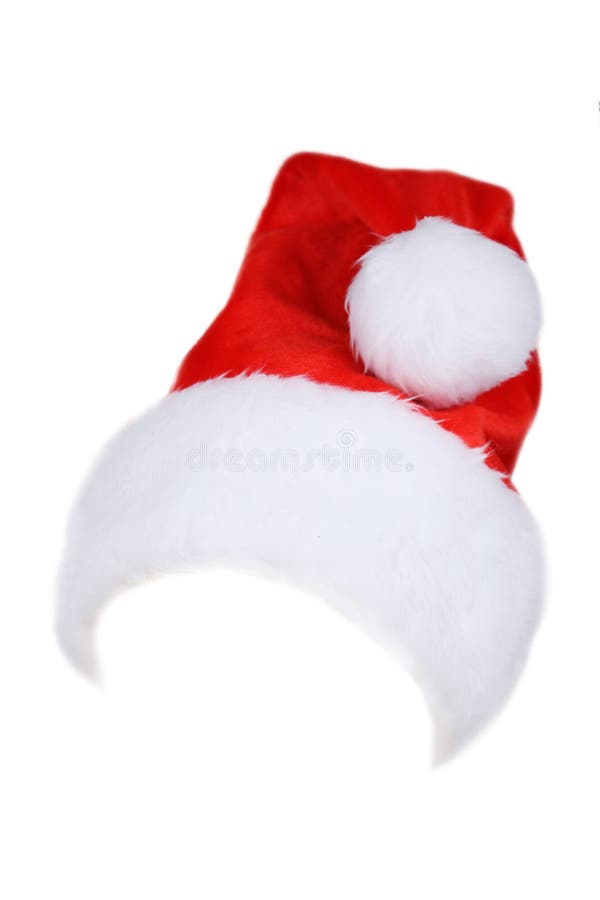 Santa Claus Red Hat Isolated on White. Stock Photo - Image of santa ...