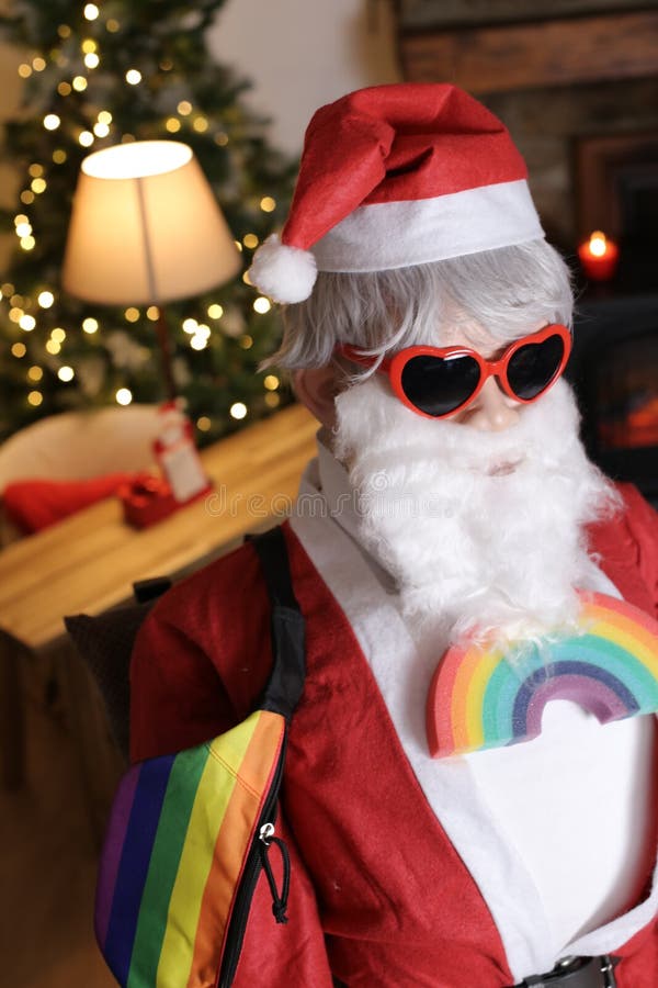 Santa Claus Representing Diversity during Christmas Stock Photo - Image ...