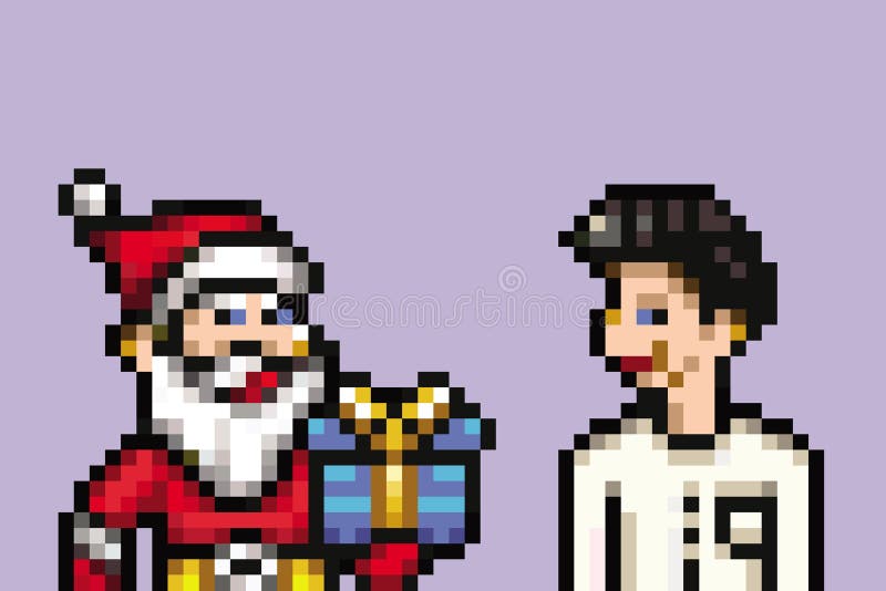 Santa Retro 8 Bit - Pixel Art Style Illustration Stock Vector ...