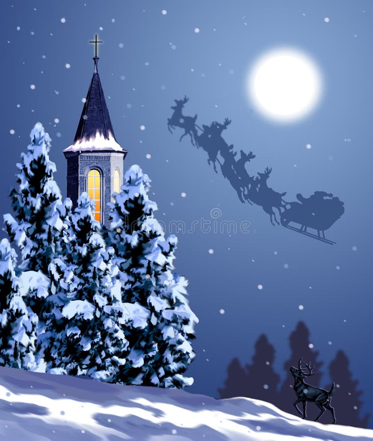 Santa Claus Rides stock illustration. Illustration of claus - 1590727
