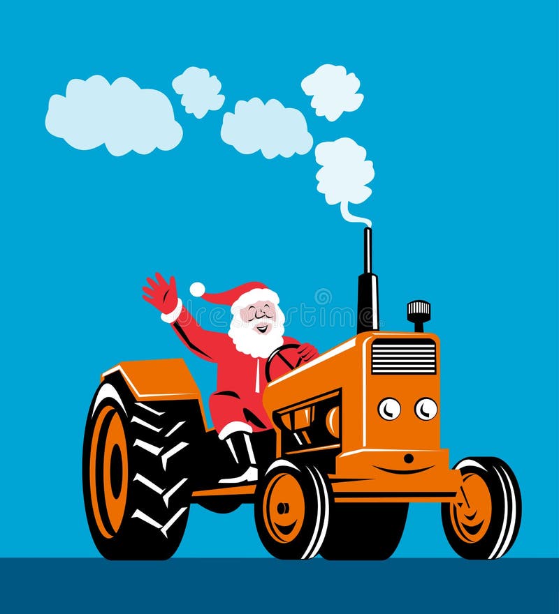 Santa Claus Riding A Tractor Royalty Free Stock Photos - Image: 7012168