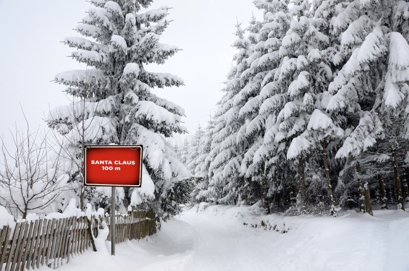 Santa Claus Road Sign stock photo. Image of beware, indication - 19092188