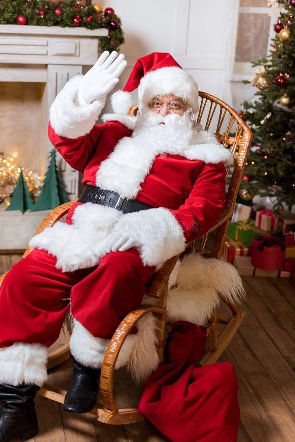 Santa Claus in Rolling Chair Stock Photo - Image of gesturing, xmas ...