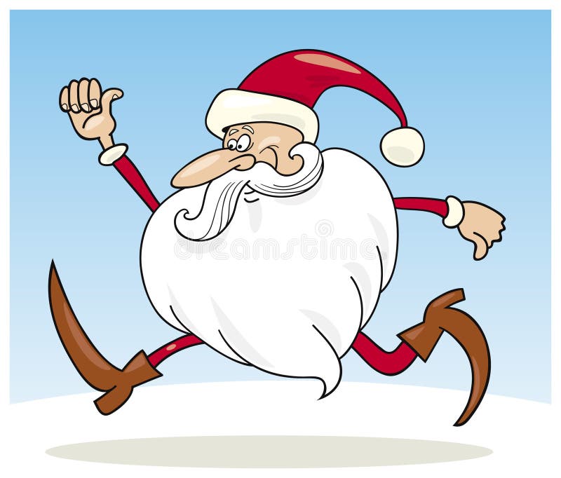 Santa claus running stock vector. Illustration of cheerful - 11439923
