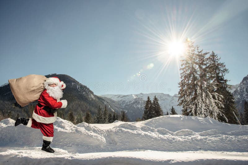 Santa Claus running stock image. Image of concept, show - 58864387