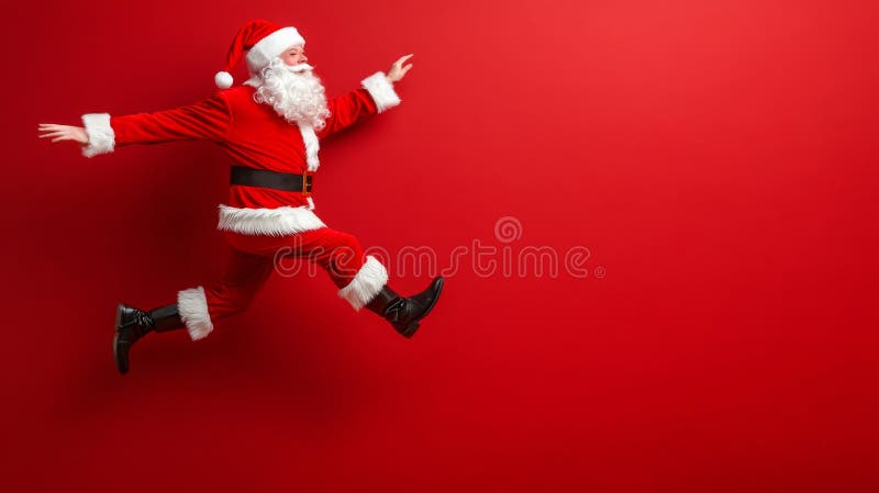 Running Santa Claus with Big Gift Stock Image - Image of claus, speed ...